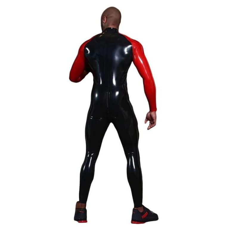 Combinaison Latex Homme Noir et Rouge